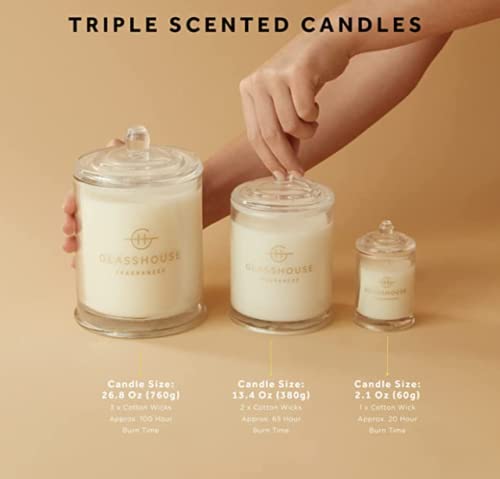 Glasshouse Fragrances A Tango in Barcelona Candle, Triple Scented Natural Soy Wax Blend & Glass Jar, 20 Hour Burn Time, Tuberose & Plum, 2.1 Oz (60g)