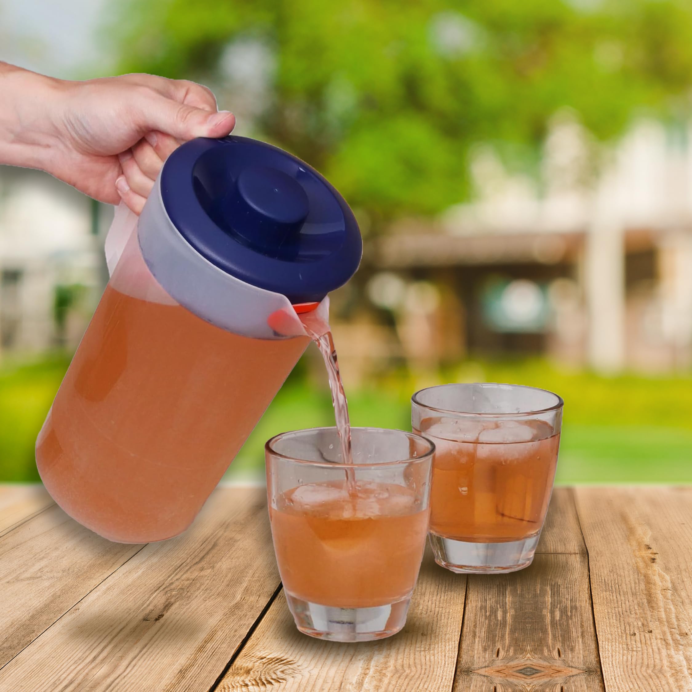 Water Pitcher with Lid 1 Gallon Pitcher, Clear Plastic Pitcher with Flip-top Spout Lids, Iced Tea Pitcher for Fridge, Freezer/Dishwasher Safe, BPA Free & Phthalate Free