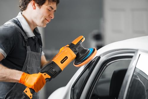 SHINEJACK Car Buffer Polisher kit 6 inch 810w Double Acting Polisher 15mm Long-Throw Orbital Polisher for Car Detailing 1650-4800r