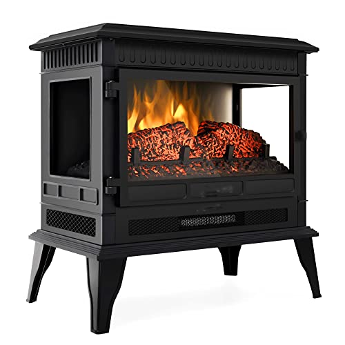 GADEN Fireplace heaters for Indoor use Logs with Lights 5 Adjustable Brightness Timer Remote Control