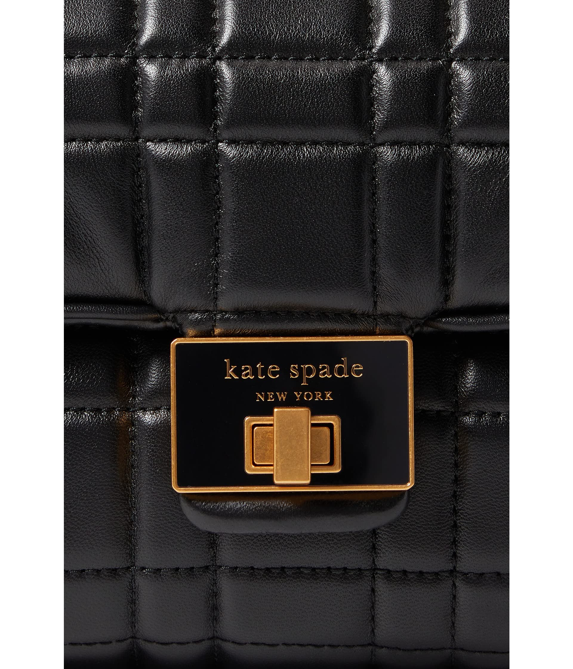 kate spade new york Evelyn Quilted Leather Medium Convertible Shoulder Bag Black One Size