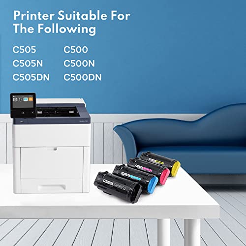 Salome / C505 High Capacity Toner Cartridge Compatible Replacement for Versalink C500DN C500N Salome C505 C505S C505X Printer 4-Color Set (1 Black 1 Cyan 1 Magenta 1 Yellow)