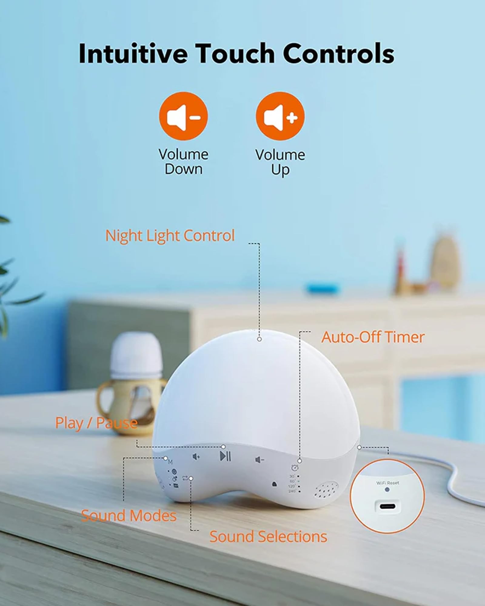 HawKam Desk Lamp/Light with Night Light for Kids,10000 Lux Daylight Lamp Touch Control with 20%-100% Adjustable Brightness Levels,Memory Function & Compact Size for Home Office Travelling