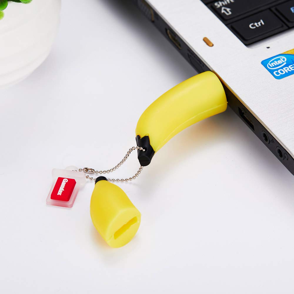 GARRULAX USB Flash Drive, 8GB / 16GB / 32GB Novelty Cute Cartoon USB Memory Stick Date Storage Pendrive Thumb Drives for Kids Children Collegue Student (32GB, Banana)