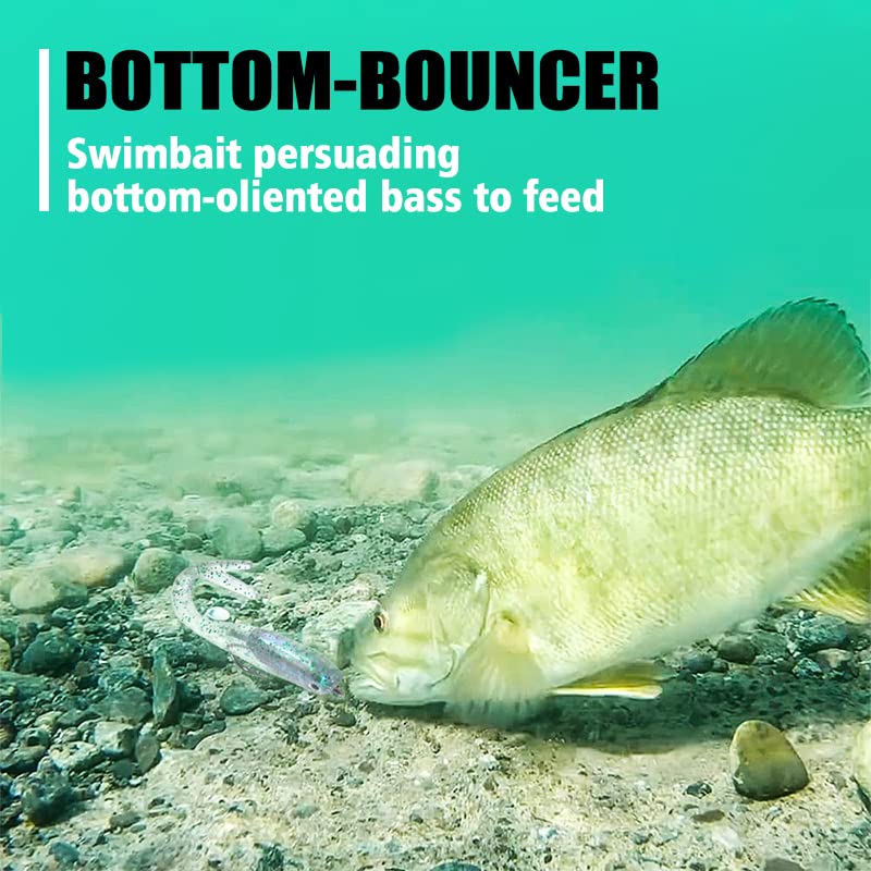 HENGJIA Pre-Rigged Weedless Fishing Lures，Paddle tail Swimbaits，Dark Sleeper Swimbait，Soft Plastic Fishing Lures，Fishing Lures for Freshwater/Saltwater，Bass Trout Crappie Walleye Pike Fishing Jigs