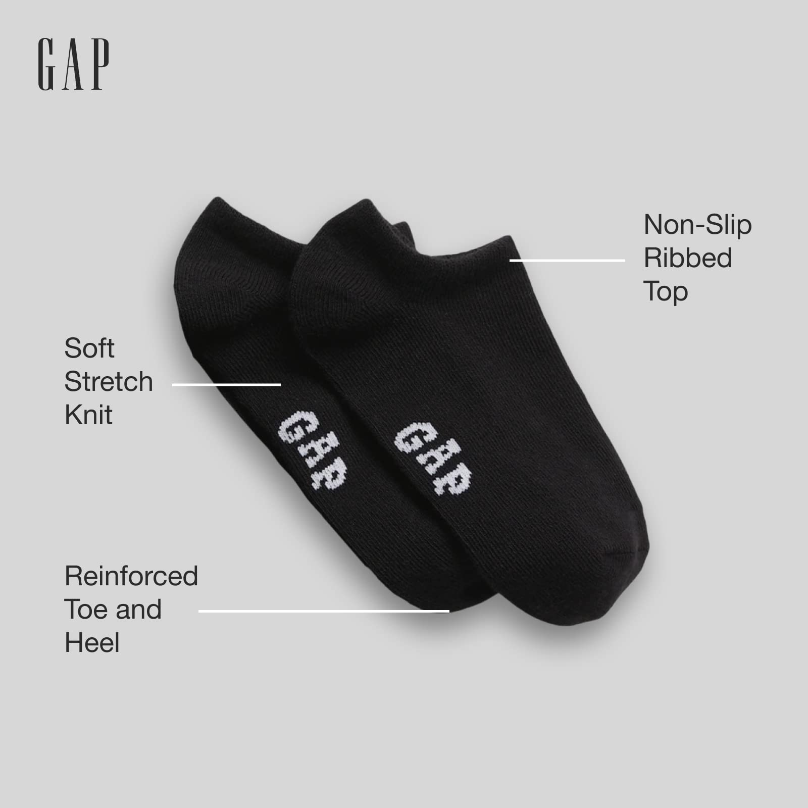 GAP unisex child No Show Socks, White V2 Global, Large US