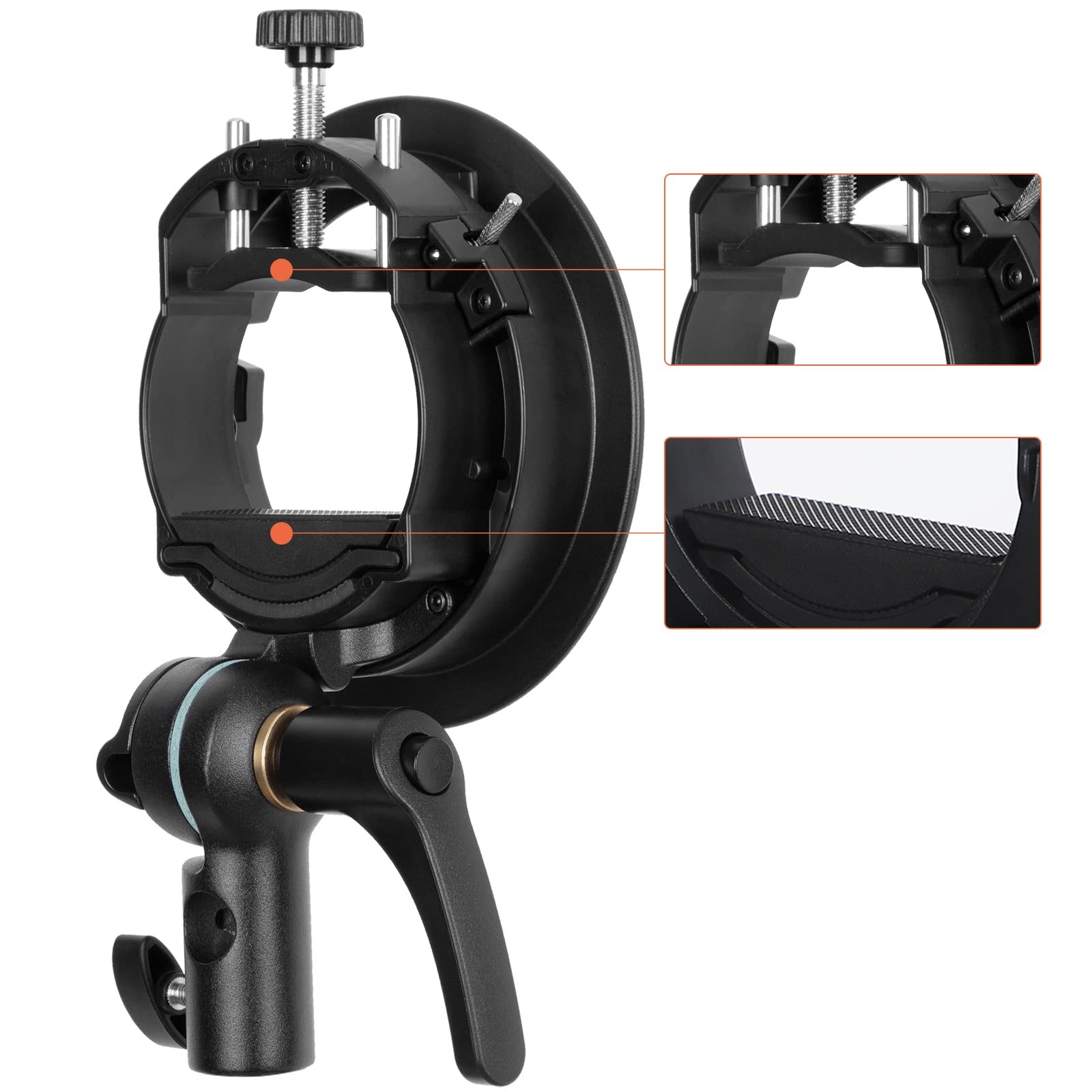 Godox 24x24inch 60x60cm Grid Strip Softbox with S2 S-Type Speedlite Bracket Bowens Mount for Godox V1 Series, AD200Pro, AD200, AD400Pro, V860II, TT350 Series Flash Speedlites