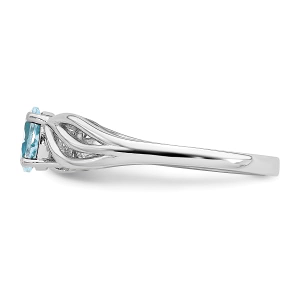 IceCarats 925 Sterling Silver Blue Aquamarine March Birthstone Ring Gemstone Band 925 Sterling Silver - March - Size 8