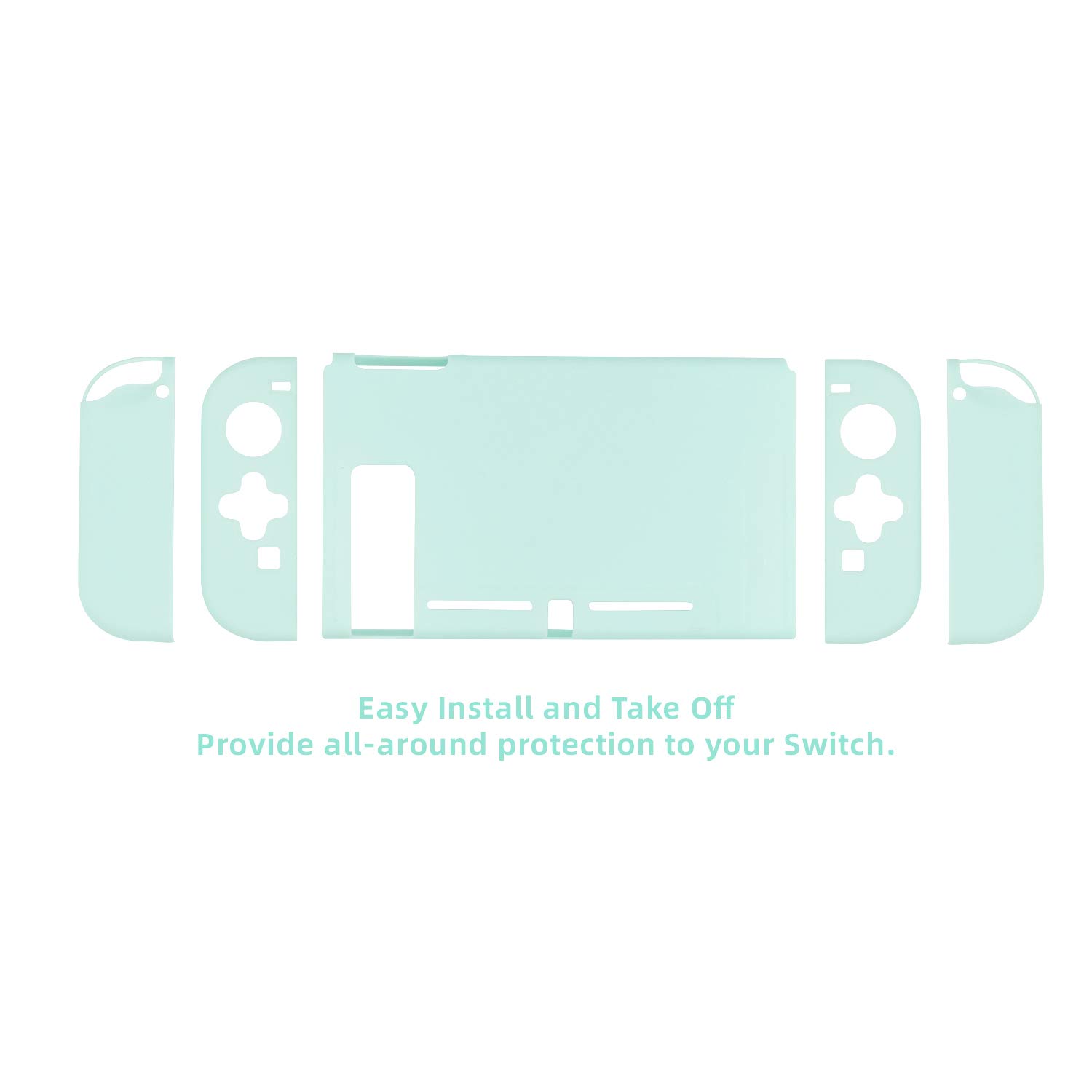 GeekShare Protective Case Slim Cover Case Compatible with Nintendo Switch and Joy Con - Shock-Absorption and Anti-Scratch (Peppermint Green)