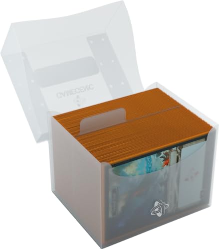Gamegenic Side Holder 100+ XL Casual Deck Box | Double-Sleeved Card Storage with Flex Card Divider | Premium Card Protector | Cobra Neck Technology | Holds up to 100 Cards | Clear Color | Made