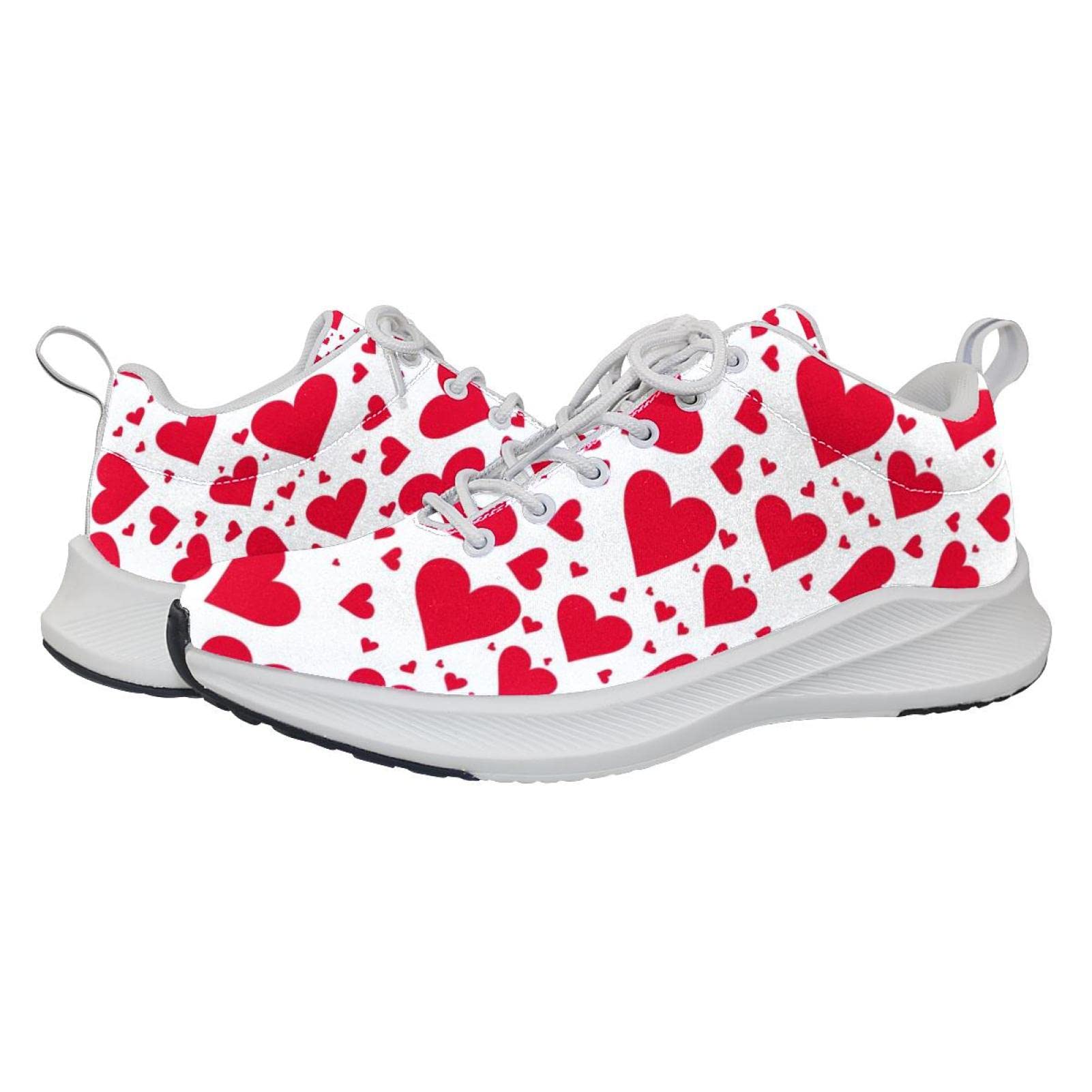 Happy Valentine's Day Red Love Heart Personalized Sneakers Lightweight Walking Shoes Running Athletic Casual Sneakers