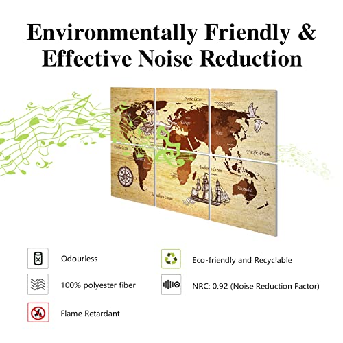 GoTiling Acoustic Panels Art Decorative Sound Absorbing Wall Panel High Density Felt Soundproofing Panel for Walls Acoustic Treatment for Studio,Office and Home, 11.5’’ X 11.5’’inch, 6 Pack
