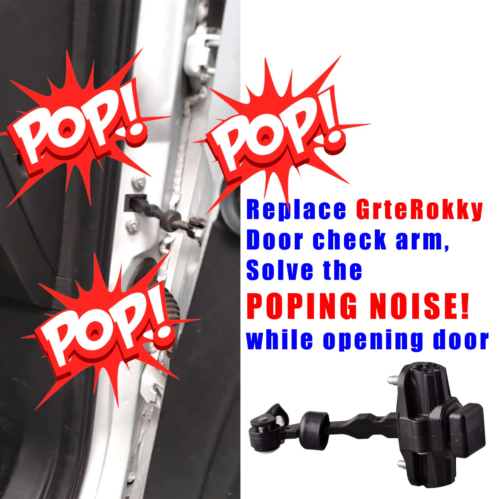 GrteRokky Door check arm Compatible for Ford F150 2009-14 Lincoln Mark 2010-14 Front Left&Right Door check assembly replacement 9L3Z1522886A