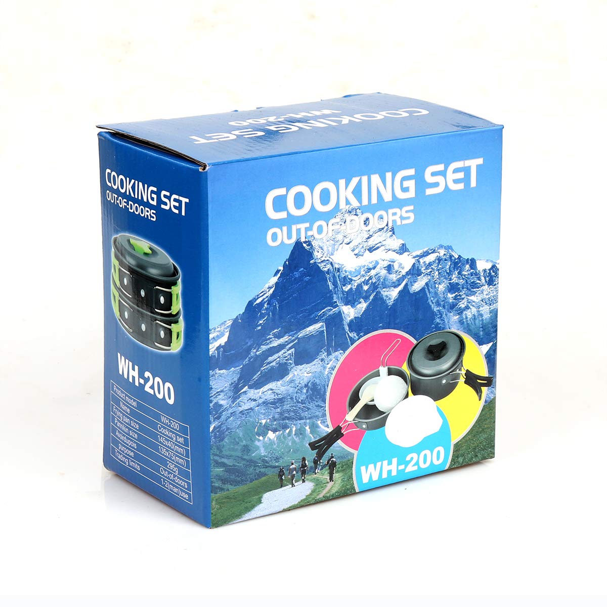 Goetland 12 Pcs Camping Cookware Set Mess Kit Backpacking Cookset Outdoor Hiking Picnic Non-Stick Cooking Anodized Aluminum Pot Pans Folding Utensils