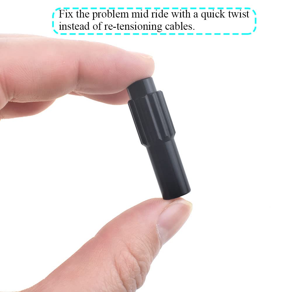 Hao Pro 33mm Length Bicycle Screw Cable Adjuster Quick Adjust Convenient Maintenance Control Tension Aluminum Clucth Brake Gear Shift Connector Black 2 PCS for DIY Mountain Bike Frame Road Bike