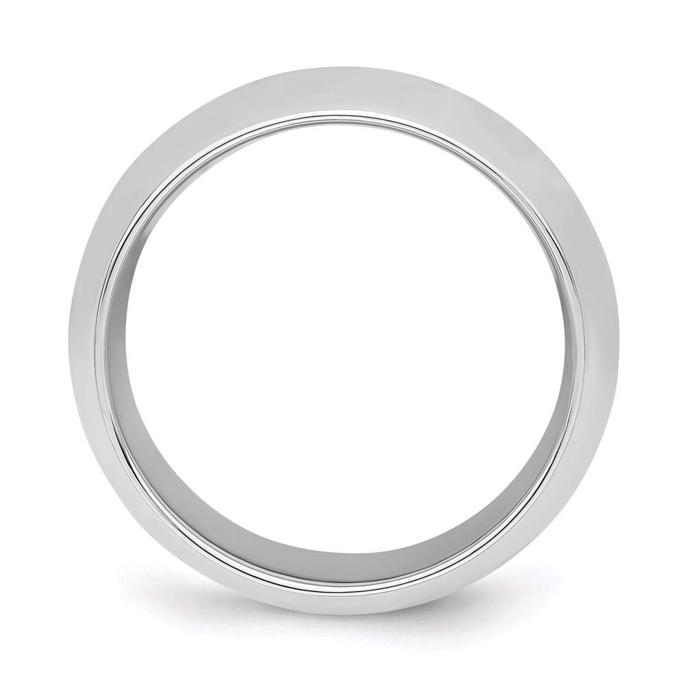 Forever Flawless Jewelry 8mm High Polish Finish Half Round Domed Comfort Fit Sterling Silver Wedding Band - Size 12.5