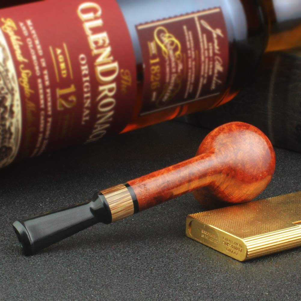 FULUSHOU Mediterranean Briar Wood Tobacco Pipe, Small Mini Curved Tobacco Pipe 7