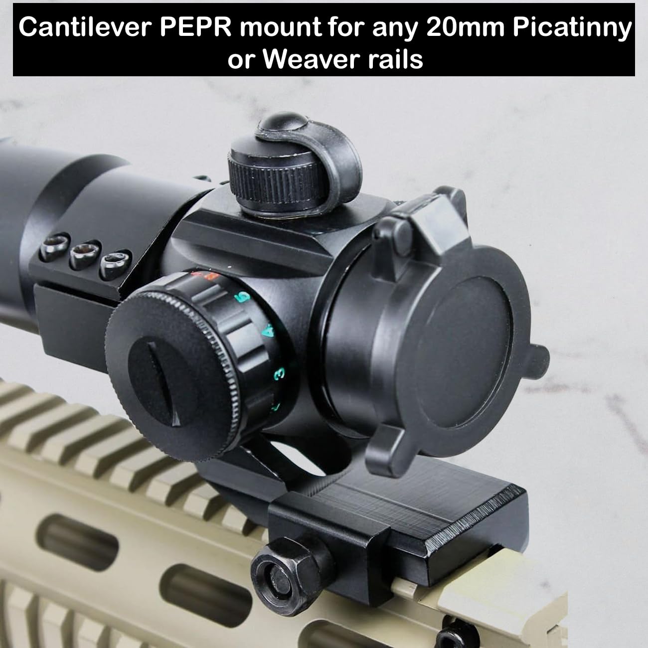 GOTICAL Tactical Scope Reflex Stinger 4 MOA Red - Green Dot Sight with Picatinny Mount (Dark Earth)