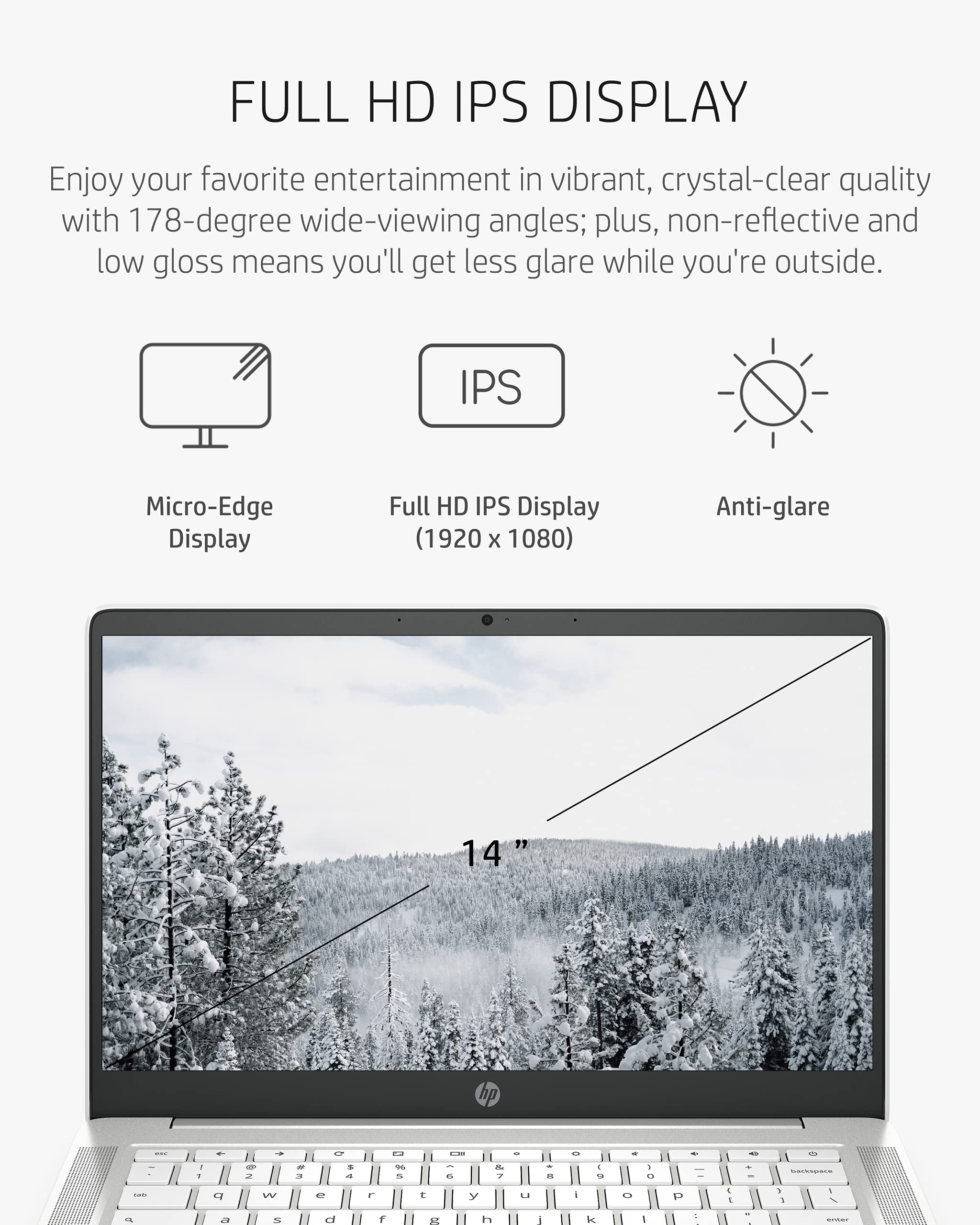 HP Chromebook 14-inch HD Laptop AMD 3015Ce 2.3 GHz 4GB DDR4 RAM, 32GB eMMC, AMD Radeon Graphics, USB Type-C, Wi-Fi, Bluetooth, ChromeOS, 14a-nd0030nr Forest Teal (Renewed)