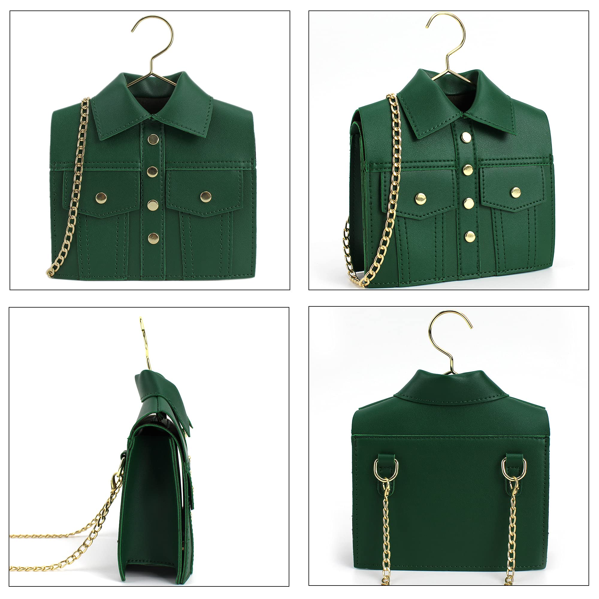 Heidi Bag Vintage Radio Clutch Handbag Leather Top Handle Crossbody Shoulder Bag (AA-Green)