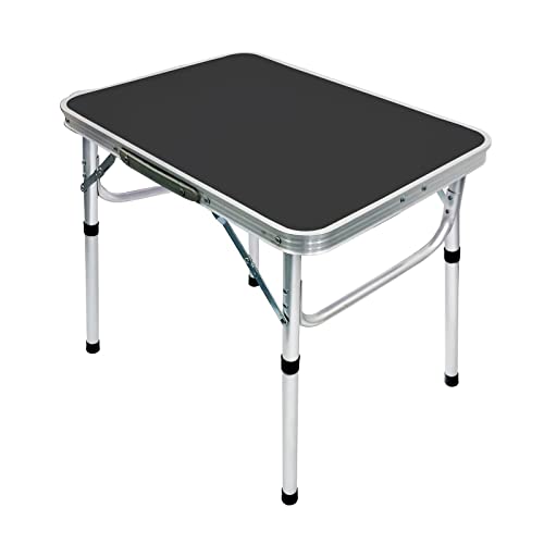 Gocamptoo Aluminum Small Folding Camping Table2 Feet,Adjustable Height Lightweight Portable Work Desk for Indoor Outdoor Picnic Party Dining Camping Meeting (Black)