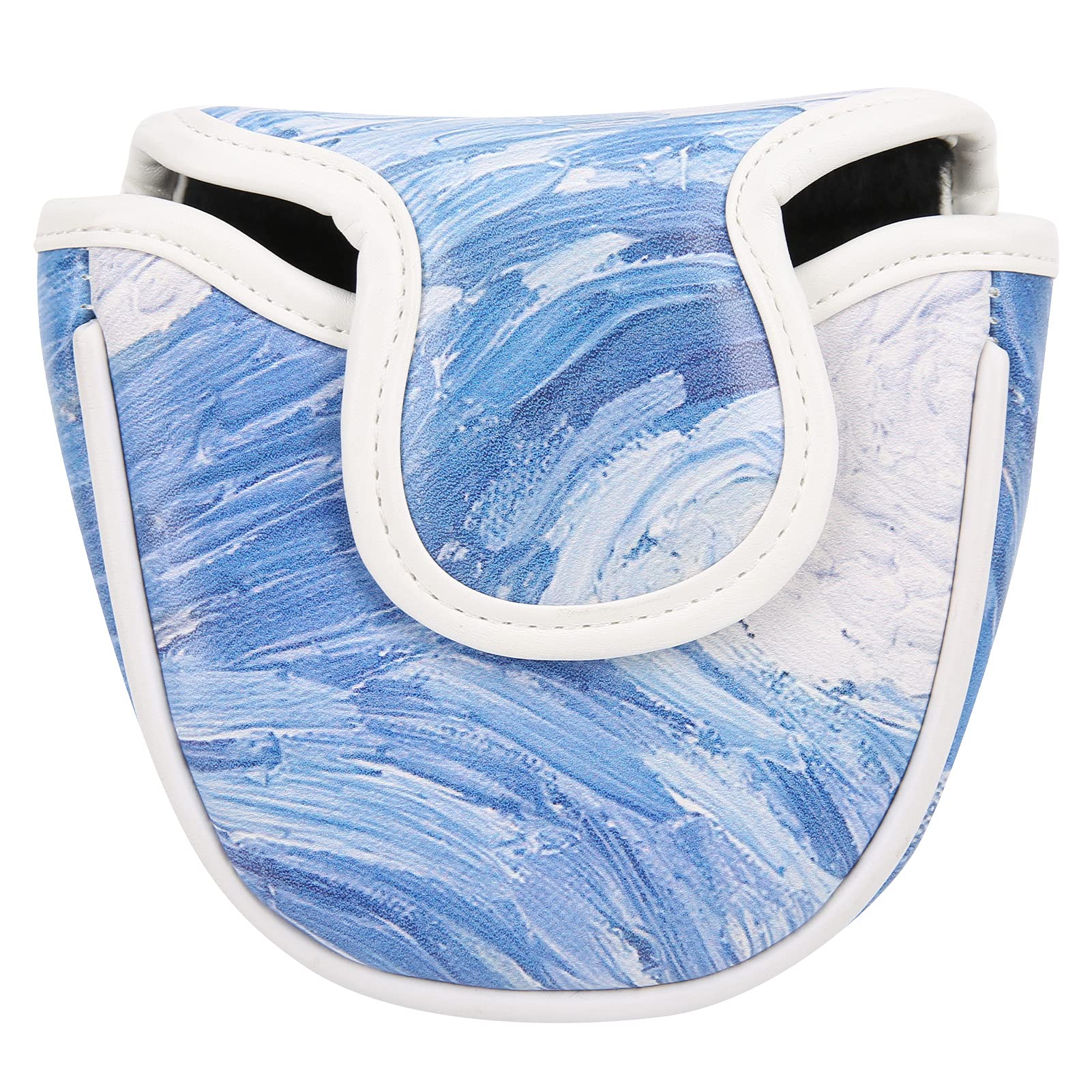 Golfball Putter Headcover, Mallet Putter Head Cover with Magnetic Closure and Hand Painted Pattern Toysandgames