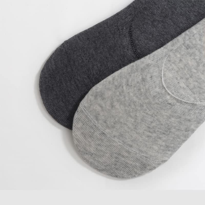 GPPZM 5 Pairs Men's Socks Summer Cotton Large Size Boat Socks Solid Color Invisible Silicone (Color : D, Size : Plus Size)