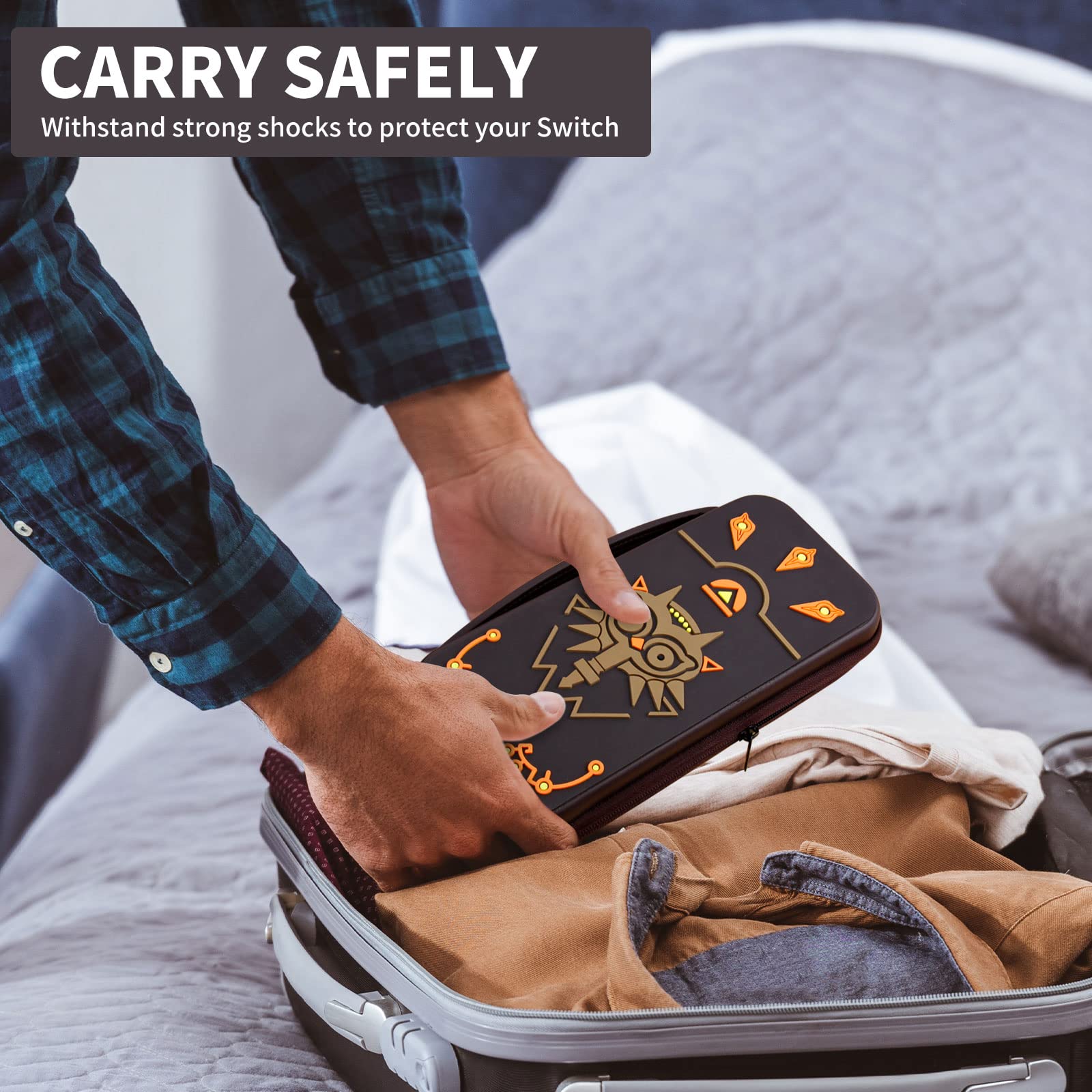 Kawvisy Switch Case Compatible with switch OLED, Switch Carrying Case Portable Travel Carry Case Compatible with Switch OLED, Protective Hard Shell Switch – Majora's Mask