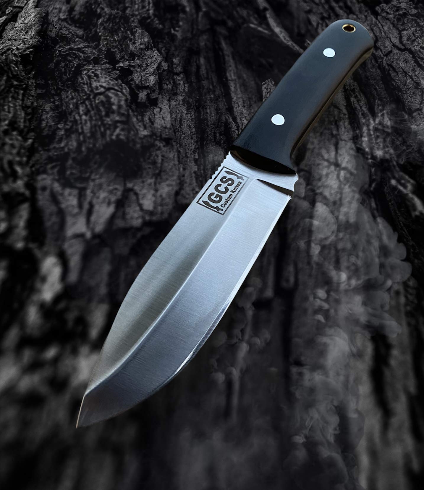 GCS Handmade G10 Handle D2 Tool Steel Tactical Hunting Knife with leather sheath Full tang blade designed for Hunting & EDC GCS 161