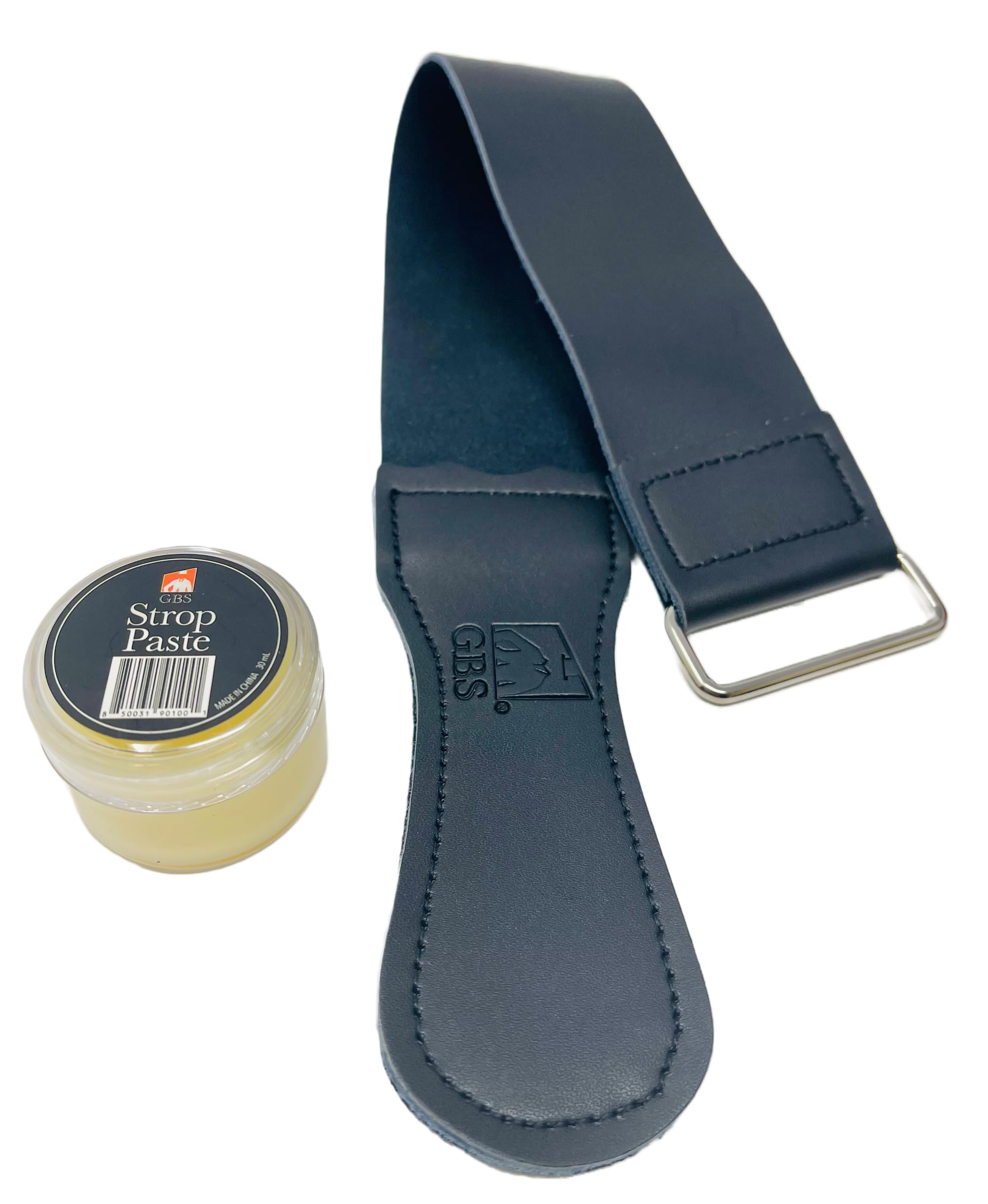 G.B.S Black Luxury Shaving Kit - Wood Straight Razor, Mug, Natural Soap, Brush, Alum block, Strop and Paste Grooming Kit, Black
