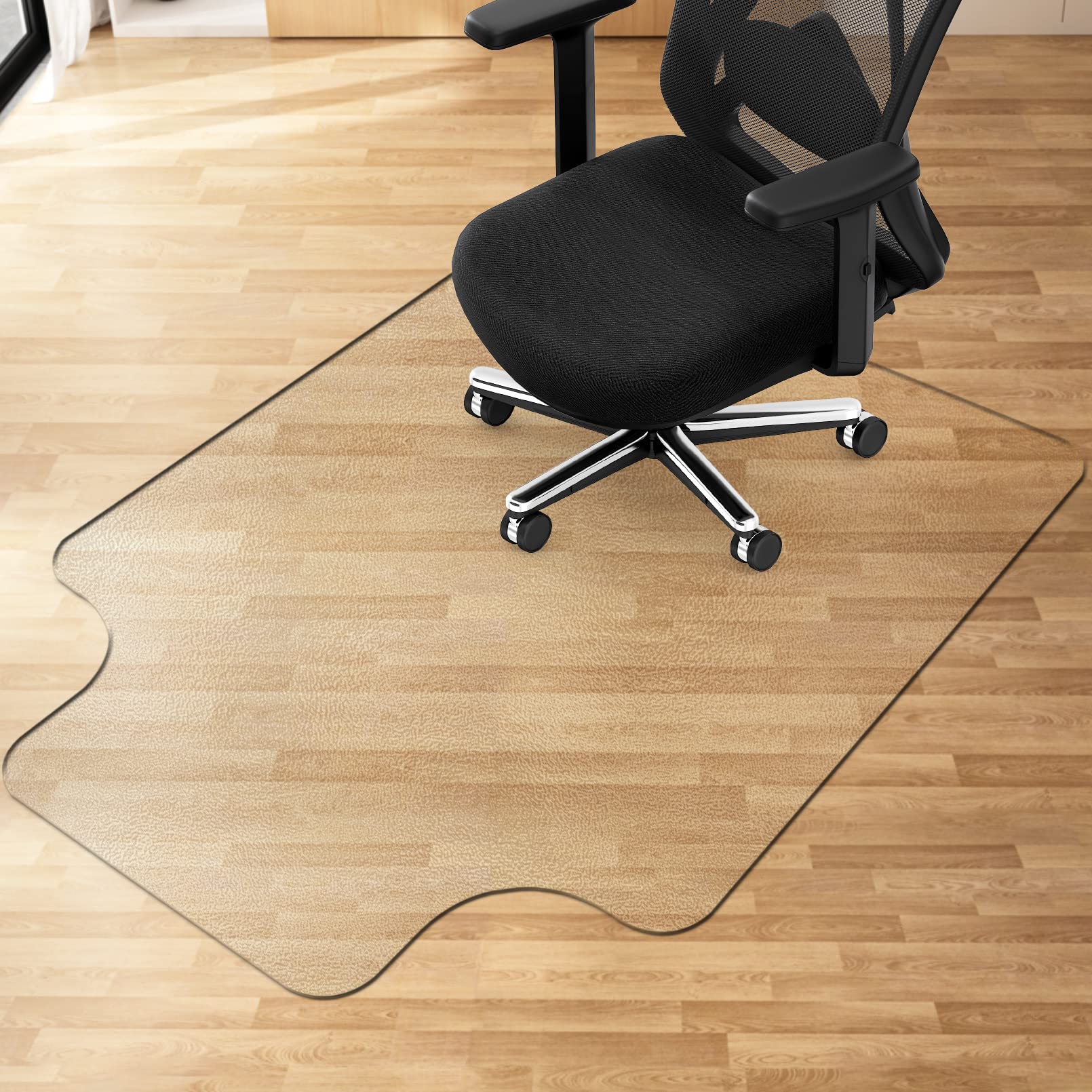 Hardwood/Tile Floor Chair Mat,Rolling Chair Mat,Protects Floors,Suitable for Home,Work,Game,Non-Slip Not Stuck Wheel,Easy to Clean,with Lip(48"x36")