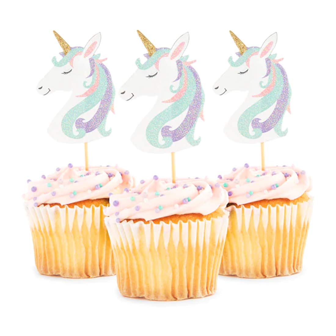 Glittery Unicorn Treat Toppers by Celebrate It