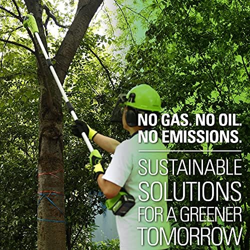 Greenworks 24V 8" Cordless Polesaw (Great For Pruning and Trimming Branches / 125+ Compatible Tools), 2.0Ah Battery and Charger Included