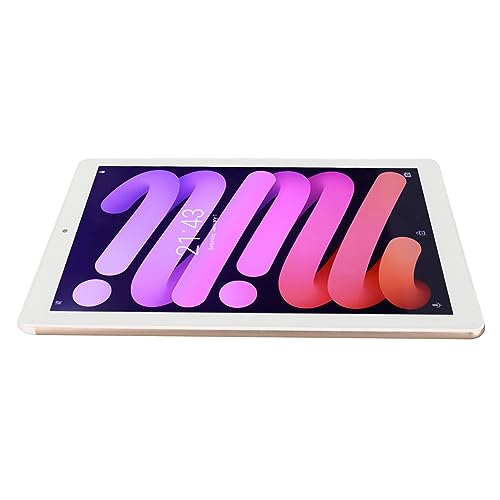HEEPDD Tablet, 4G RAM 256G ROM 100-240V 10 Inch Tablet Gold for Travel (US Plug)