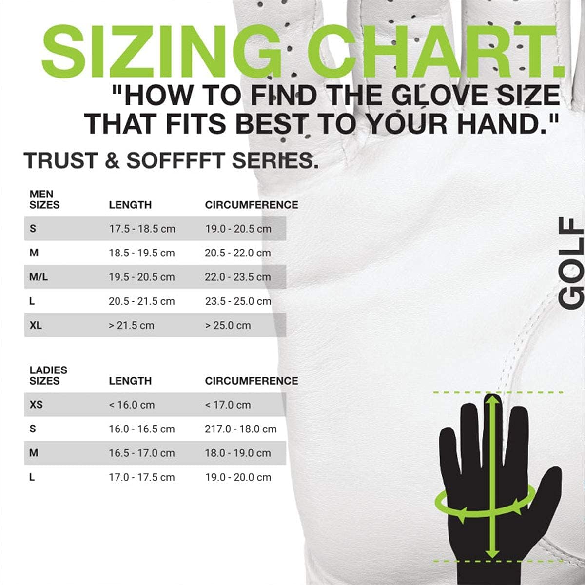 HIRZL Trust Control 2.0 Professional All Weather Ladies Leather Golf Glove Kangaroo/Cabretta, White/Black, Large, Left Hand (Pack of 10)