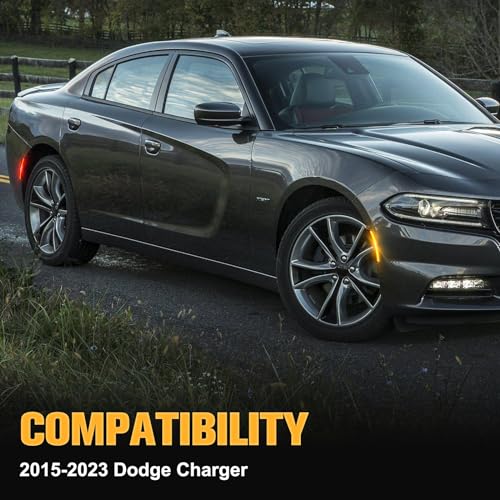 Gempro LED Side Marker Lights Compatible with Charger LD 2015-2023 Front Rear Bumper Marker Lamps 73816/73819