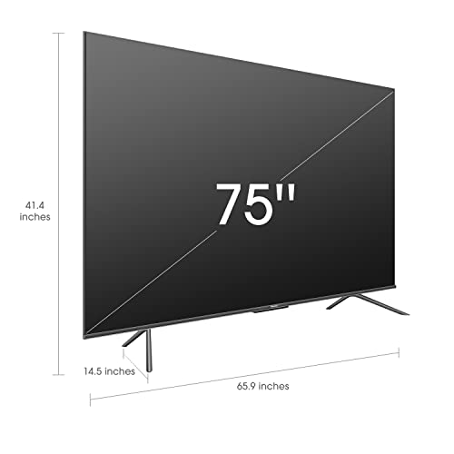 Hisense ULED 4K Premium 75U6H Quantum Dot QLED Series 75-Inch Smart Google TV, Dolby Vision Atmos, Voice Remote, Compatible with Alexa (2022 Model) Black