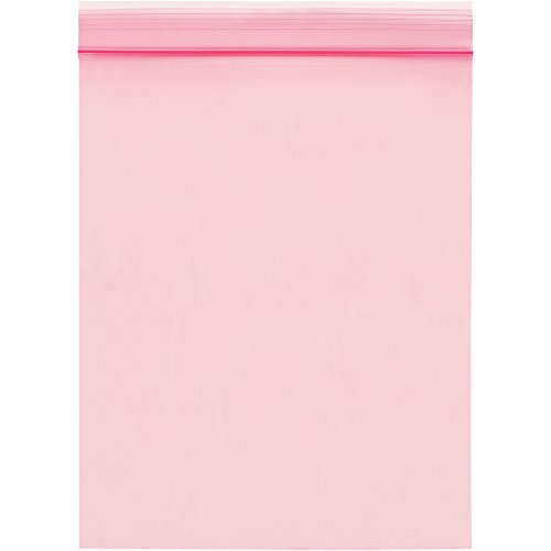 Poly Bag Guy 4' x 6', 2 Mil (1000/Case) Pink Anti-Static Zipper Reclosable Plastic Poly Bags