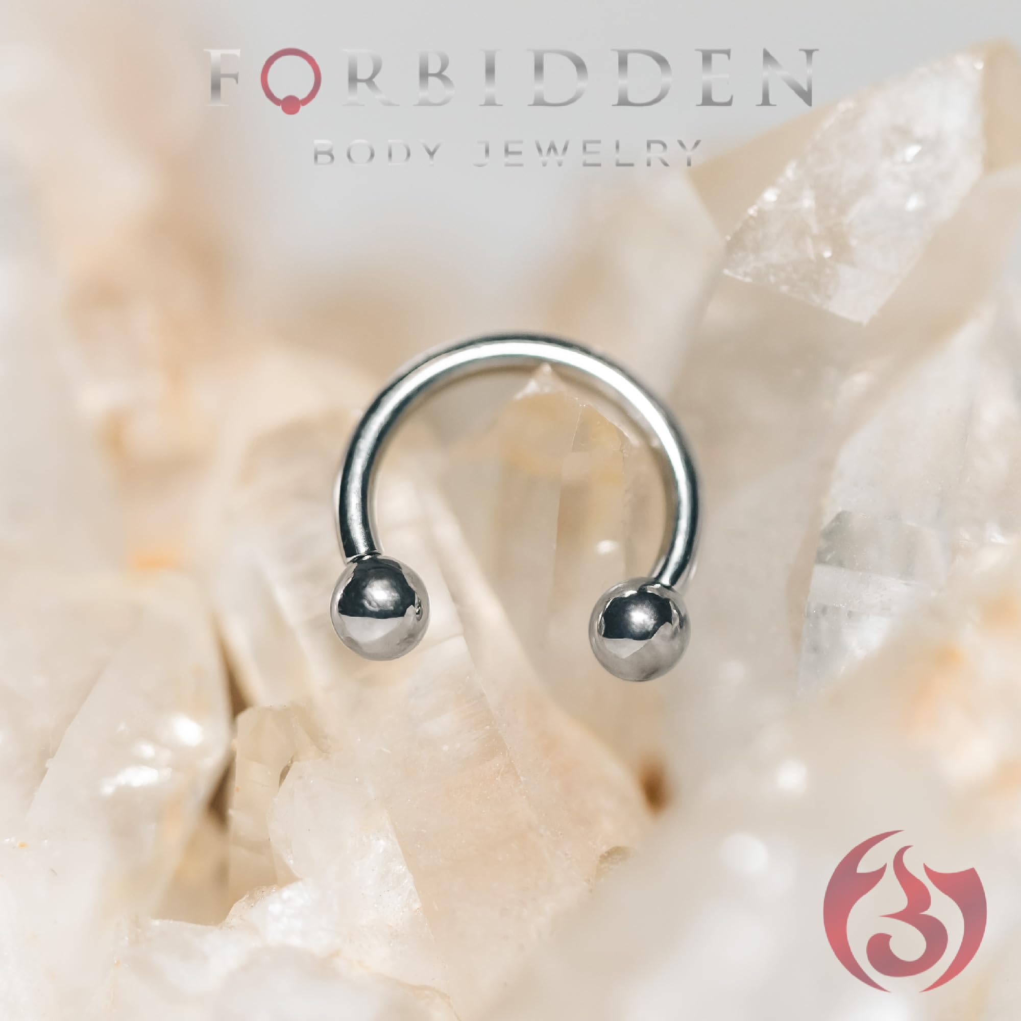 Forbidden Body Jewelry 16g 11mm Surgical Steel Internally Threaded Horseshoe Body Piercing Ring