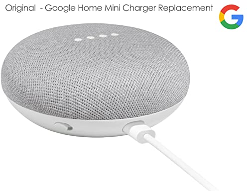 Google Home Mini Power Cord, Replacement Original Google AC Charger Adapter Power Supply G1009 Micro-USB - Bulk Packaging - White