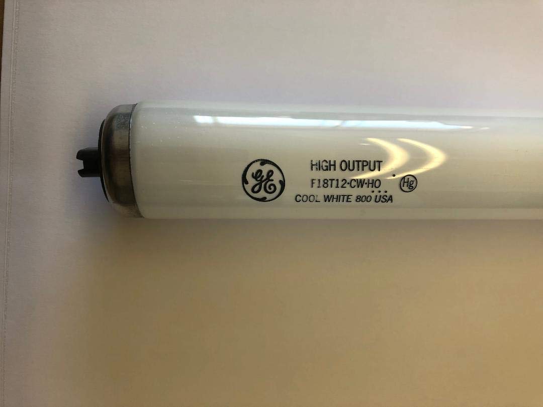 GE 12 Pieces 10204 F18T12/CW/HO 30 Watt 4100K RDC (R17d) Base T12 High Output Fluorescent Light Bulb Cool White