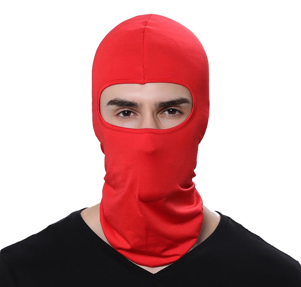 GANWAY Ski Mask Balaclava Hood Skullies Beanies Outdoor Sports Cycling Hat (Red)