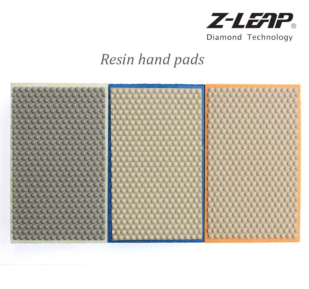 Z-LEAP Diamond Hand Polishing Pads 7-Pcs Set for Granite Marble Concrete Glass Stone Sanding Polishing