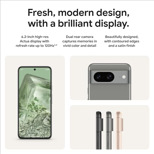 Google Pixel 8 - Unlocked Android Smartphone with Advanced Pixel Camera, 24-Hour Battery, and Powerful Security - Obsidian - 256 GB
