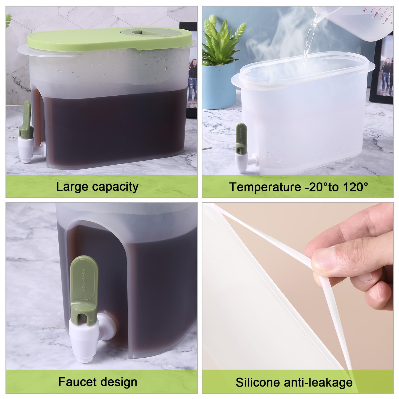 HAKFOO Cold Brew Coffee Maker Iced Coffee Maker, 3/4 GallonPolypropylene Iced Tea Maker with Ultra-Fine Mesh Steel Filter and Spigot, Cold Brew Coffee Pitcher, for Iced Coffee, Lemonade, Fruit Drinks