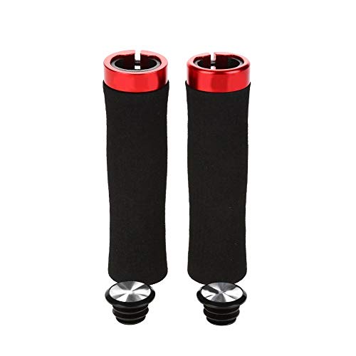 Furnoor Handlebar Grips 1 Pair Cycling Handle Bar End Covers Bike Bicycle Lock-On Handlebar Grips Accessory Durable(Red)