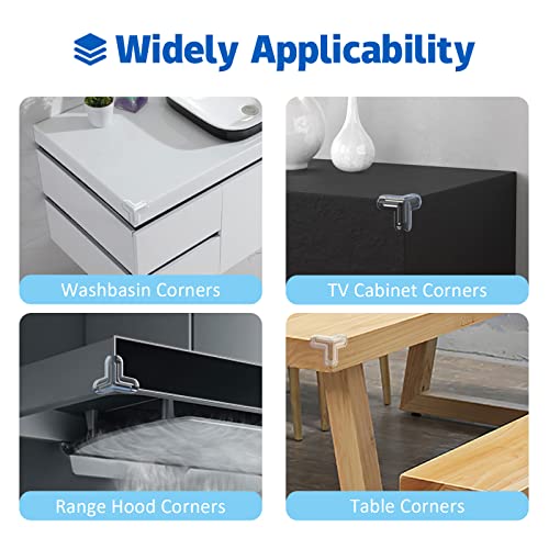 nediea Table Cabinets Corner Protectors for Baby, Clear Adhesive Corner Protectors for Furniture, Edge Guards 8 Packs