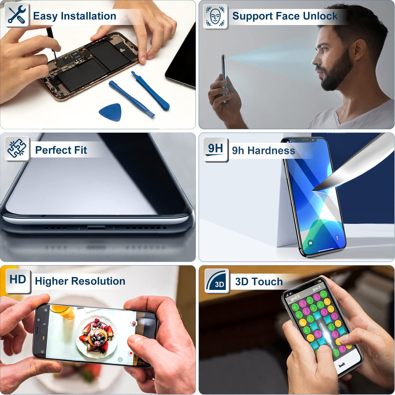 Keytas for iPhone 11 Screen Replacement Kit 6.1 Inch LCD for iPhone 11 3D Display Touch Screen Digitizer Full Assembly with Tools Kit+ Screen Tempered Protector+ Waterproof Frame Adhesive.