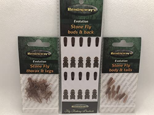 Hemingway's Evolution Brown Stonefly Tying Set for Fly Fishing (Small)