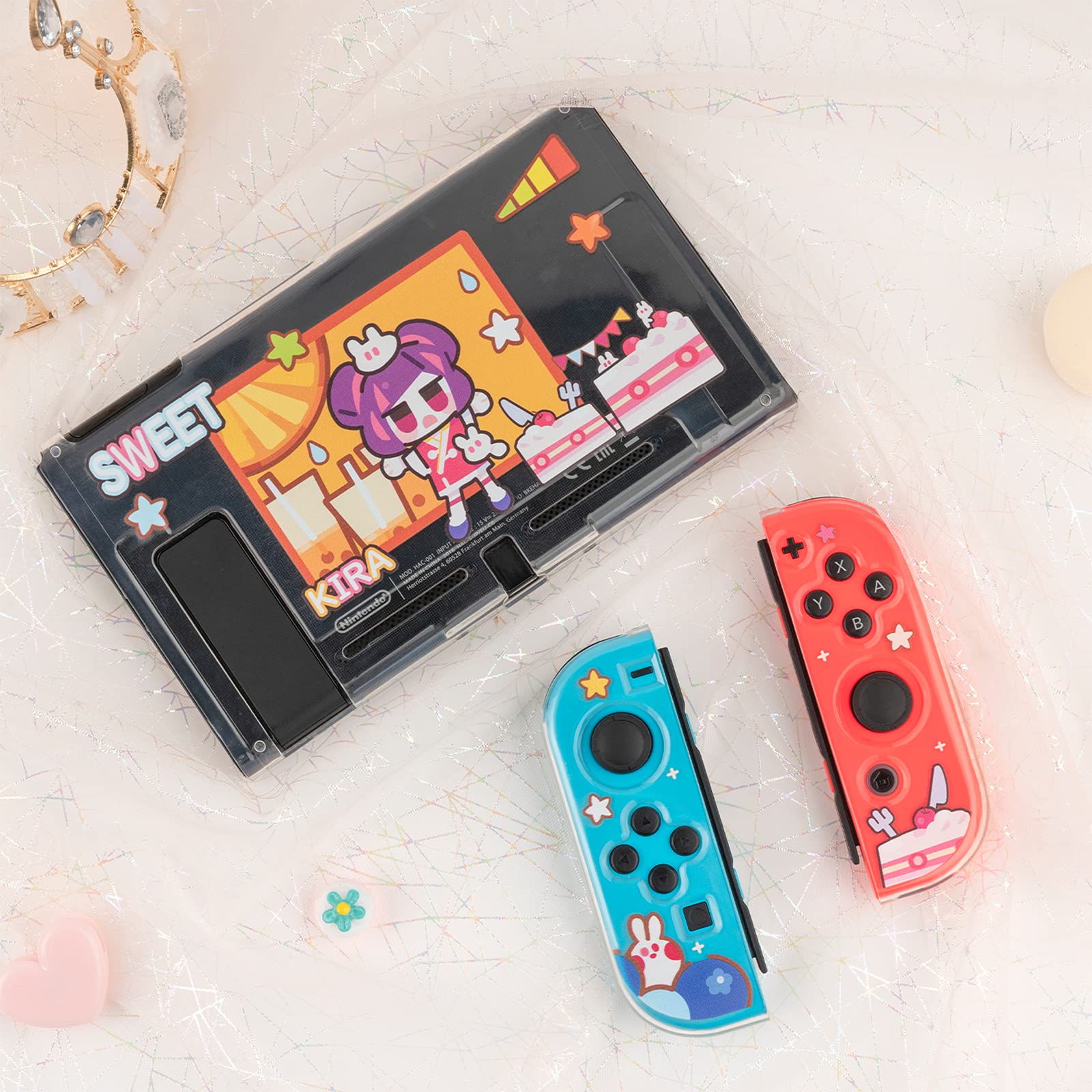 GeekShare Protective Case Slim Cover Case Compatible with Nintendo Switch and Joy-Con - Shock-Absorption and Anti-Scratch -Sweet Tea A